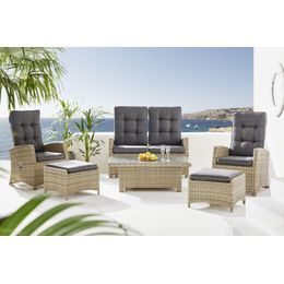 Gartenlounge-Set Konifera "Monaco" Sitzmöbel-Sets grau Outdoor Möbel höhenverstellbarer Tisch 43,5 - 66,5 cm Bestseller