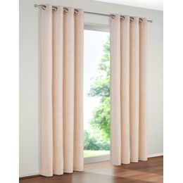 Vorhang WIRTH "Trondheim 234 g/m²" Gardinen Gr. 160 cm, Ösen, 172 cm, beige (naturfarben) Ösen