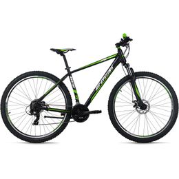KS-Cycling Mountainbike KS CYCLING "Morzine" Fahrräder Gr. 48 cm, 29 Zoll (73,66 cm), schwarz (schwarz, grün) Hardtail