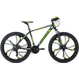KS-Cycling Mountainbike KS CYCLING "Xplicit" Fahrräder Gr. 46 cm, 27,5 Zoll (69,85 cm), schwarz (schwarz, grün) Hardtail