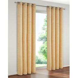 Vorhang WIRTH "Trondheim 234 g/m²" Gardinen Gr. 160 cm, Ösen, 172 cm, beige Ösen