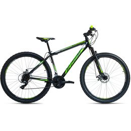 KS-Cycling Mountainbike KS CYCLING "Sharp" Fahrräder Gr. 51 cm, 29 Zoll (73,66 cm), schwarz (schwarz, grün) Hardtail