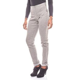 Cheer Regular-fit-Jeans Cheer schlichte elastische Hose Jeans-Leggings Damen Jeggings Langgröße Grau