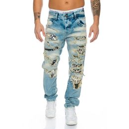 Cipo & Baxx Cipo & Baxx Regular-fit-Jeans Herren Jeans Hose mit destroyed camouflage Elementen Stylische Waschung