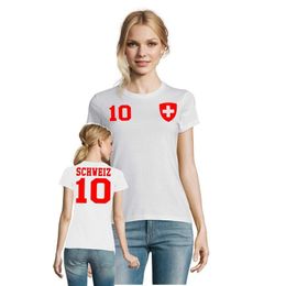 Blondie & Brownie Blondie & Brownie T-Shirt Damen Schweiz Swiss Sport Trikot Fußball Meister WM Europa EM