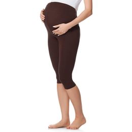 Be Mammy Umstandsleggings 3/4 Umstandhose aus Baumwolle BE20-229 (1-tlg) elastischer Bund