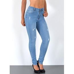 ESRA Skinny-fit-Jeans S100 Skinny Jeans Damen High Waist Damen Hose Stretch bis Große Größe