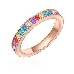 Lulu & Jane Lulu & Jane Fingerring Ring roségold verziert mit Kristallen von Swarovski® bunt