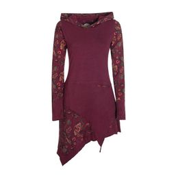 Vishes Zipfelkleid Langarm Kleid Elfen Zipfelige Elfentunika Bedruckt Hippie