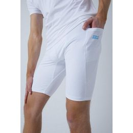 SPORTKIND Funktionsshorts Tennis Short Tights Radlerhose mit Taschen Jungen & Herren weiß