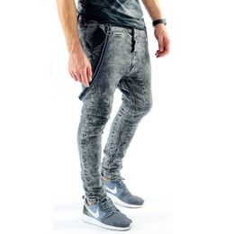 Vsct Stretch-Jeans Vsct Herren Jeans Brad Moonwash Antifit mit Hosenträger V-5641059 Männer-Hose Jeans Slim Fit