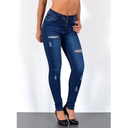 ESRA Skinny-fit-Jeans S600 Damen Skinny Fit Jeans Hose High Waist