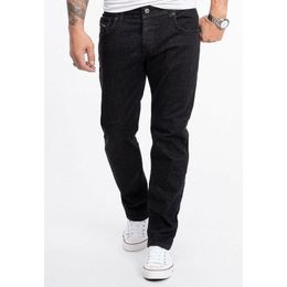 Rock Creek Regular-fit-Jeans Herren Jeans Stonewashed Schwarz RC-2277