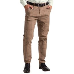 BlauerHafen Chinohose Herren Formaler Check Hose Slim-Fit Vintage Office Business Full Pants 4 Pockets(2 Front 2 Back)