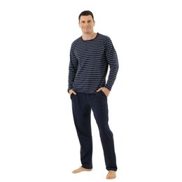 ALBERT KREUZ Schlafanzug Pyjama lang atmungsaktiv (1 Set bestehend aus Oberteil und Hose)