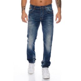 Cipo & Baxx Cipo & Baxx Regular-fit-Jeans Herren Jeans Hose mit dezenten Kontrastnähten und zeitloser Waschung Hoher Tragekomfort