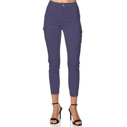 Elara Cargohose Elara Damen Cargo Hose Slim Fit Denim (1-tlg)