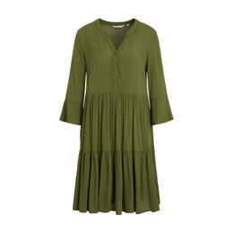 Tom Tailor Denim Damen Kleid mit Volants, grün, Gr. XS