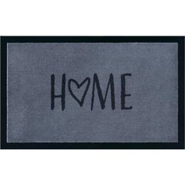 Fußmatte Magne, my home, rechteckig, Höhe: 5 mm, mit Spruch, Schrift Design, waschbar, robust, pflegeleicht, rutschfest, grau