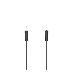 Hama Audio-Verlängerungskabel, 3,5-mm-Klinken-Stecker-Kupplung Klinkenkabel Audio-Kabel, 3,5-mm-Klinke, 3,5-mm-Klinke (500 cm), schwarz