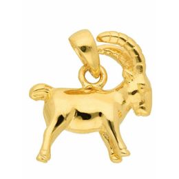 Adelia´s Adelia´s Kettenanhänger 585 Gold Sternzeichen Anhänger Steinbock, Goldschmuck für Damen & Herren, goldfarben