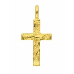 Adelia´s Adelia´s Kettenanhänger 585 Gold Kreuz Anhänger, Goldschmuck für Damen & Herren, goldfarben