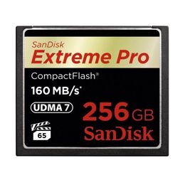 Sandisk CF Extreme Pro Speicherkarte (256 GB, 160 MB/s Lesegeschwindigkeit), schwarz