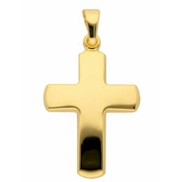 Adelia´s Adelia´s Kettenanhänger 585 Gold Kreuz Anhänger, Goldschmuck für Damen & Herren, goldfarben