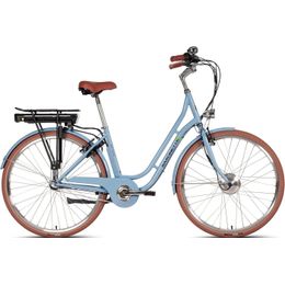 SAXONETTE E-Bike Saxonette Style Plus 2.0, 3 Gang, Nabenschaltung, Frontmotor, 375 Wh Akku, (mit Akku-Ladegerät), blau