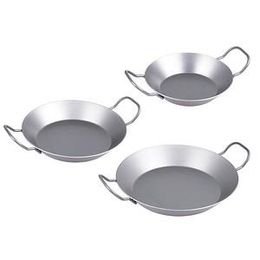 CHG Servierpfannen-Set silber 20 cm + 24 cm + 28 cm