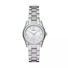 Emporio Armani Uhr - Three-Hand Date Stainless Steel Watch - in silber - Uhr für Damen