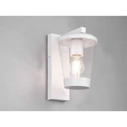 meineWunschleuchte LED Außen Wandlaterne mit Acrylglas Lampenschirm Höhe 28cm, Weiß