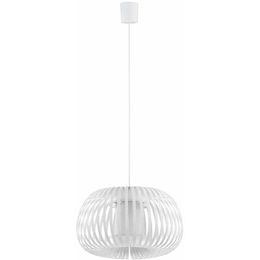 Licht-Erlebnisse - Hängeleuchte Weiß Doppelschirm E27 ø 40 cm Modern Pendelleuchte Esstisch Wohnzimmer - Weiß