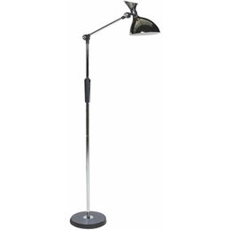 Beliani LED-Stehlampe Silber Metall und Kunststoff 169 cm Dimmbar cct Verstellbarer Arm und Schirm Moderne Beleuchtung Bogenlampe Heim Büro - Schwarz