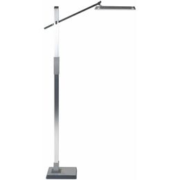 Beliani LED-Stehlampe Silber Metall und Kunststoff 144 cm Dimmbar cct Verstellbarer Arm und Schrim Modern Bogenlampe Beleuchtung Heim Büro - Schwarz