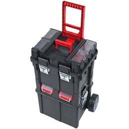 Proregal-betriebsausstattung Zum Fairen Preis - Werkzeugkoffer-Trolley Plus auf Rollen HxBxT 71,2x49,5x35cm Polypropylen Schwarz/Rot - Schwarz