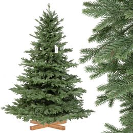 Fairytrees - künstlicher Weihnachtsbaum alpentanne Premium, Material Mix aus Spritzguss & pvc, Ständer aus Holz, 180cm, FT17-180