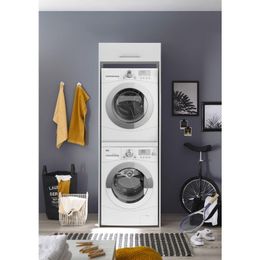 Waschmaschinenschrank Trockner Schrank für 2 Geräte 67 cm Weiß Clara respekta