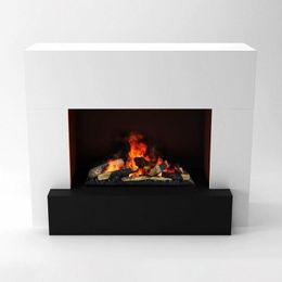 Glow Fire Hauptmann Elektrokamin Weiß Opti-Myst Cassette 600 mit Holzdekoration