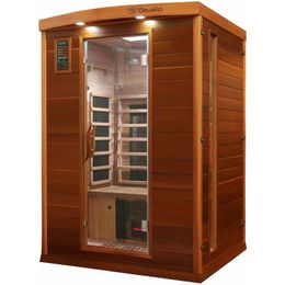 Infrarotkabine Infrarotsauna pierson pro Zedernholz inkl. Vollspektrumstrahler für 1-2 Personen - LED-Farblicht - Wärmekabine mit Radio, Bluetooth