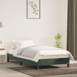 MAISONCHIC Bettgestell Einzelbett Bett für Schlafzimmer Dunkelgrün 90x190 cm Samt DE78383