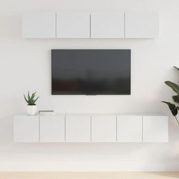 MAISONCHIC - 5-tlg. TV-Schrank-Set TV-Lowboard für Wohnzimmer TV-Möbel Hochglanz-Weiß Holzwerkstoff DE97565