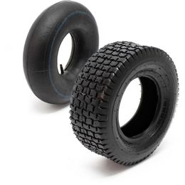 Wiltec Reifen für den Aufsitzmäher 16x6.50-8 4pr mit Schlauch und geradem Ventil Komplettrad Rasentraktor