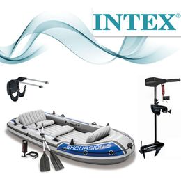 Intex Boot Excursion 5 Komplettset 366x168x43cm mit Elektromotor und Heckspiegel