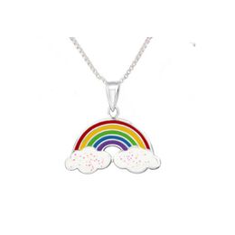 schmuck23 Kettenanhänger Anhänger Kette Regenbogen 925 Silber Kinder Mädchen (Halskette mit Anhänger)