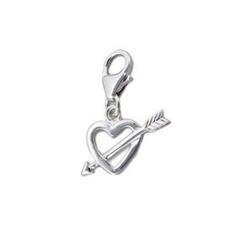 schmuck23 Charm-Einhänger Charm Anhänger Herz Pfeil Liebe 925 Silber Kettenanhänger (1-tlg)