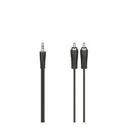 Hama Audio Kabel, 3,5-mm Klinkenstecker, 2 Cinch Stecker, Stereo Audio-Kabel, 3,5-mm-Klinke, Cinch, (150 cm), schwarz