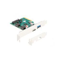 Delock PCI Express x4 Karte zu 1 x extern USB 10 Gbps Type-C Buchse + 1 x extern USB 10 Gbps Typ-A Buchse, USB-Controller