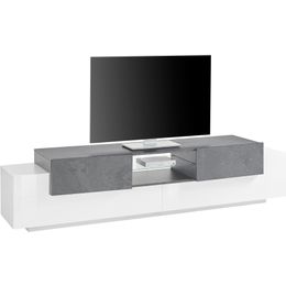 TV-Board Tecnos "Coro" Sideboards Gr. B/H/T: 220 cm x 51 cm x 45 cm, grau (weiß, schiefer) TV-Lowboards Breite ca. 220 cm