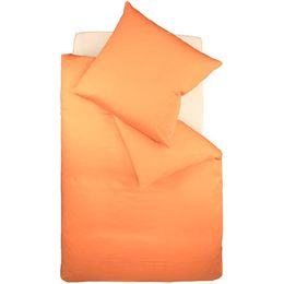 Bettwäsche Fleuresse "Colours in 135x200, 155x220 oder 200x200 cm" Gr. B/L: 200 cm x 220 cm (1 St.), B/L: 80 cm x 80 cm (2 St.), Mako-Satin, orange (terrakotta) Bettwäsche 200x220 cm